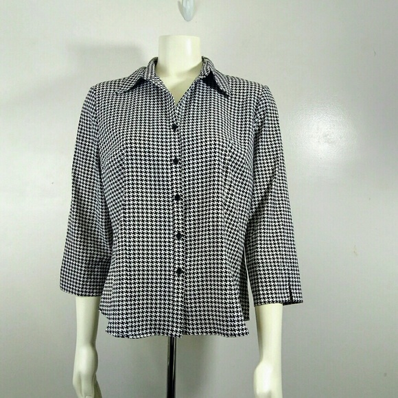 Covington | Tops | Covington Black White Blouse | Poshmark